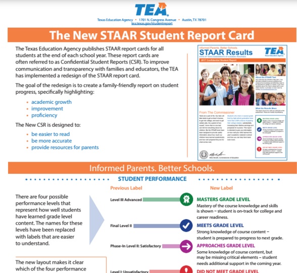 Texas Introduces Revamped STAAR Report Card | Houston Style Magazine ...