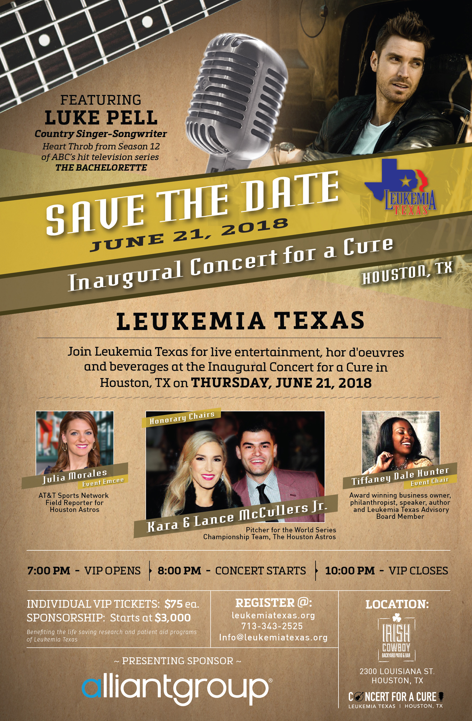 Leukemia Texas to Host Inaugural HOU “Concert for a Cure” at The Irish ...