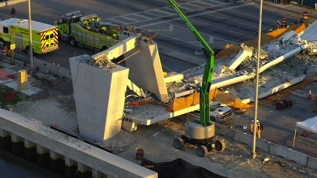 At least four dead in pedestrian bridge collapse at university in Miami ...