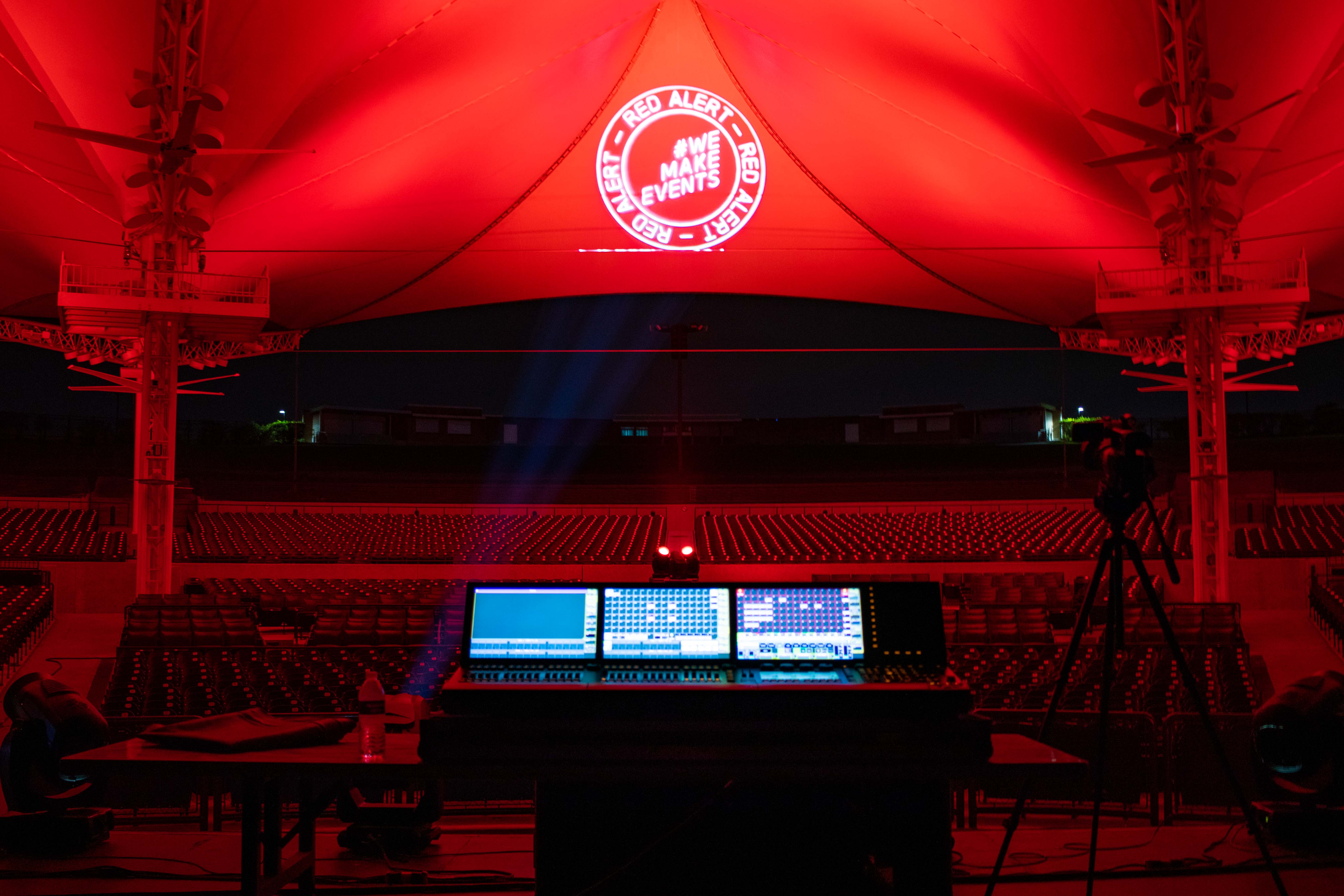 The Pavilion Lights Up Red to Support Live Event Industry | Houston ...