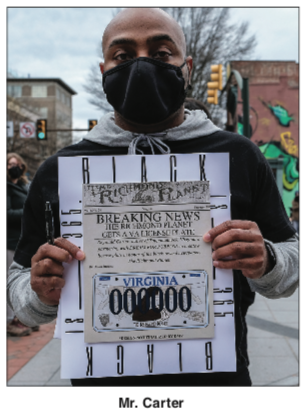 Richmond Planet license plate, with its symbol of Black empowerment ...