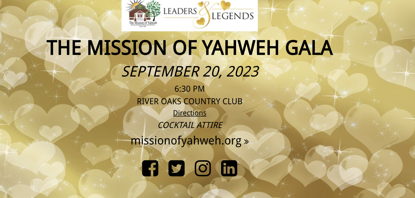 The Mission of Yahweh to Host Inaugural Leaders & Legends – Families on ...