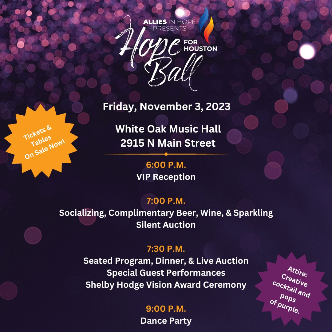 Allies In Hope Announce The Inaugural Hope For Houston Ball | Houston ...