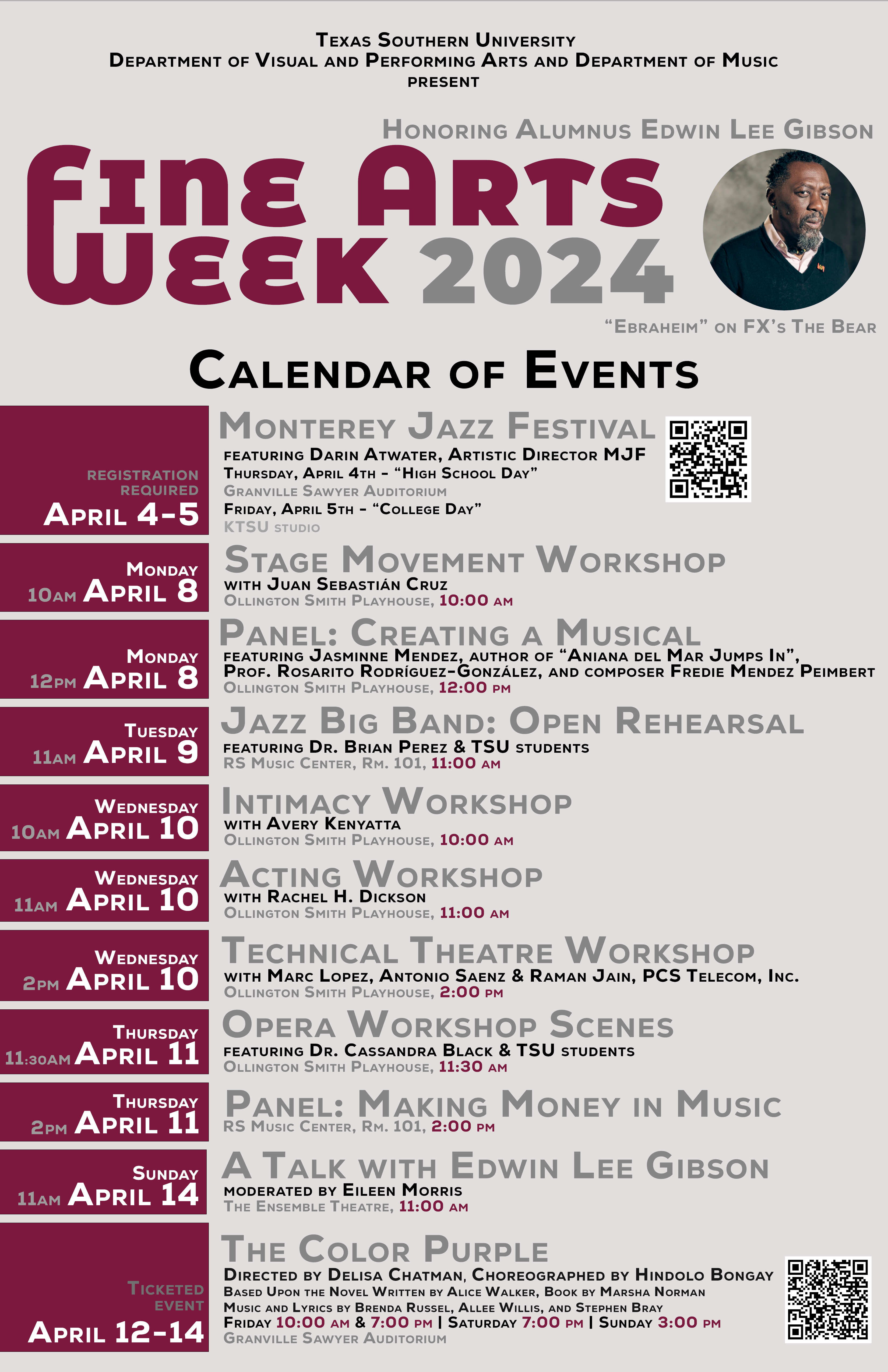 Texas Southern University's Fine Arts Week Celebrates Alumnus Edwin Lee ...